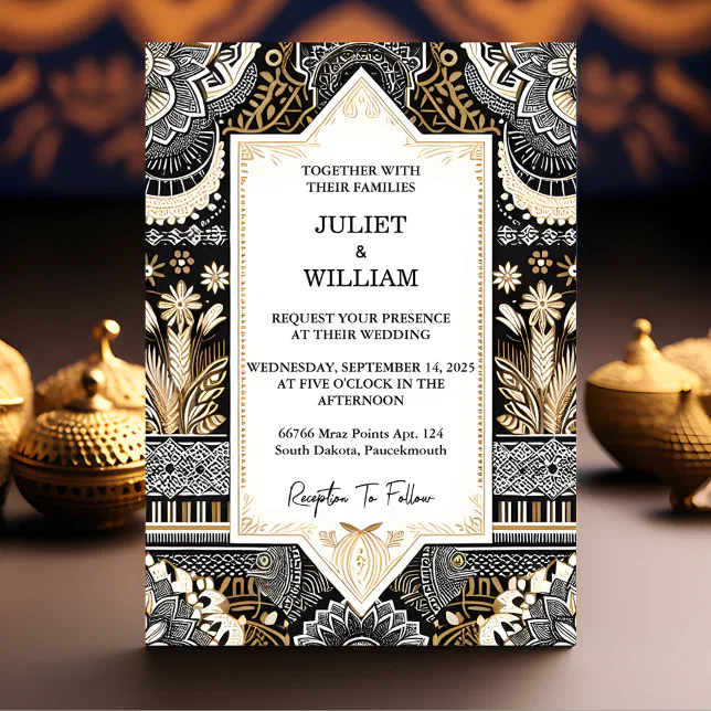 Be African Ghana Brown Traditional Nigeria Wedding Invitation | Zazzle