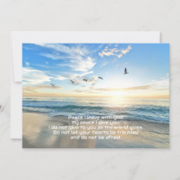 Be At Peace Christian Scripture Beach Scene Card | Zazzle