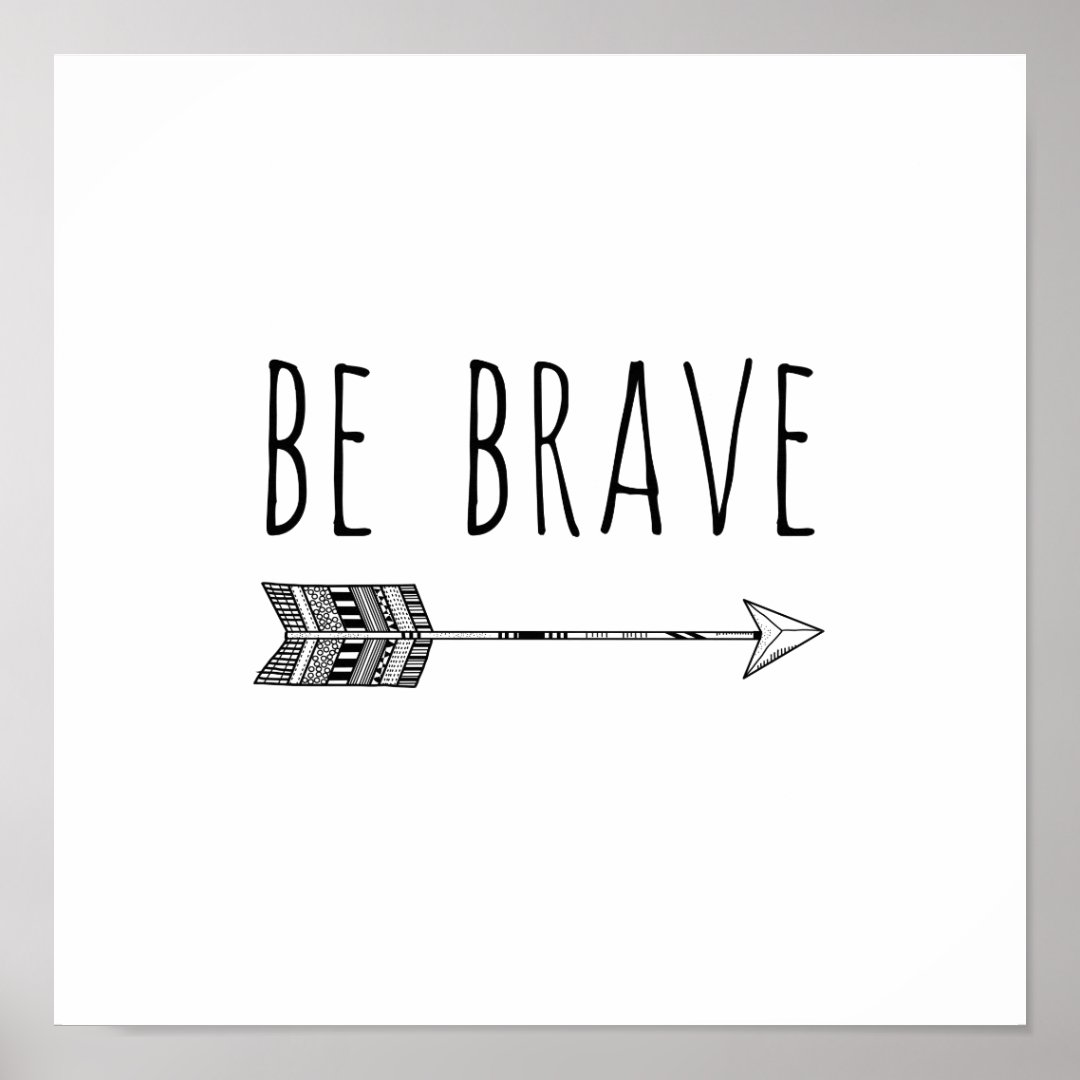 Be Brave Arrow Nursery Print | Zazzle