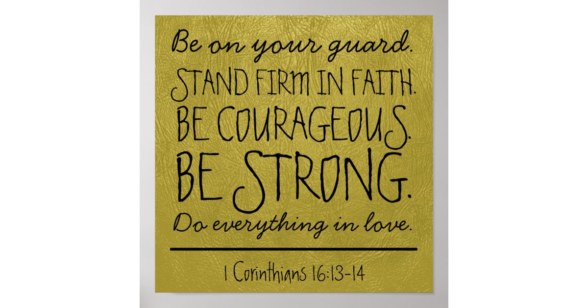 Be courageous and strong bible verse Poster | Zazzle