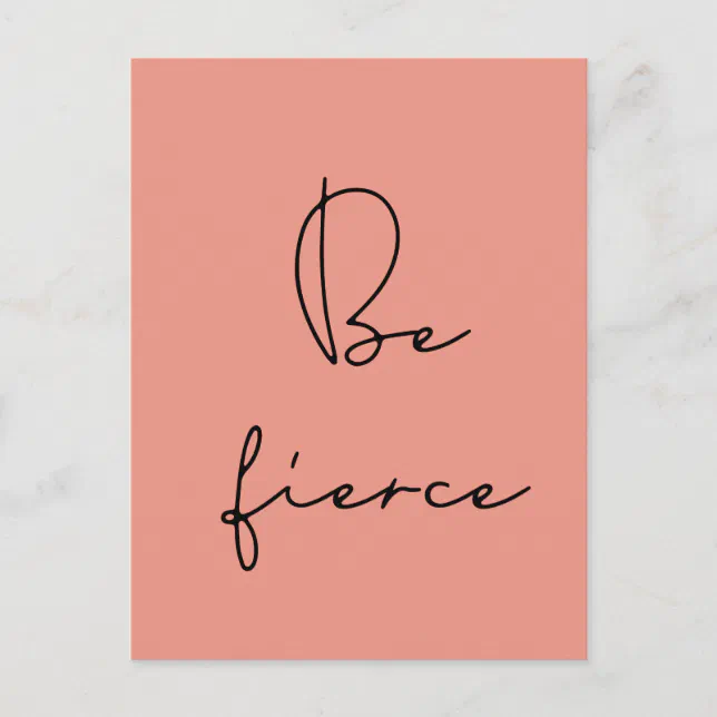 Be fierce black font postcard | Zazzle