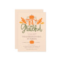 Be Grateful Modern Thanksgiving Invitation | Zazzle