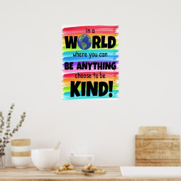 Be Kind Classroom Poster | Zazzle