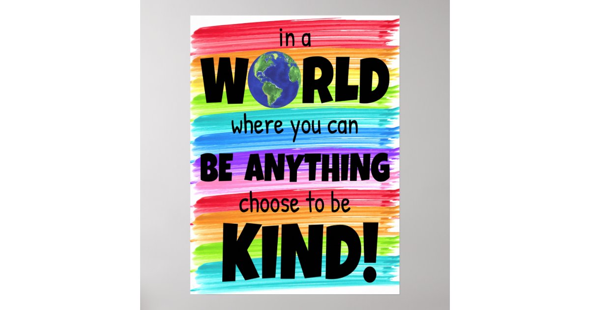 Be Kind Classroom Poster | Zazzle