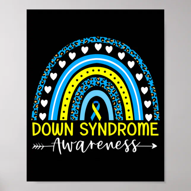 Be Kind Down Syndrome Awareness Ribbon Rainbow Kin Poster | Zazzle