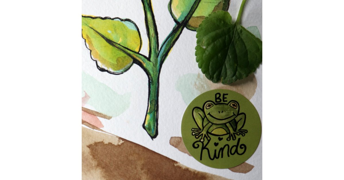 Be Kind Frog Classic Round Sticker | Zazzle