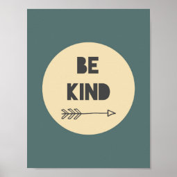 Be Kind Inspirational Art - Nursery Art Poster | Zazzle