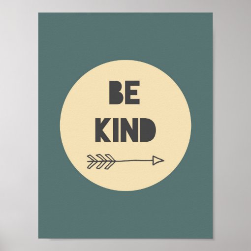 Be Kind Inspirational Art - Nursery Art Poster | Zazzle
