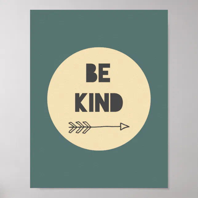 Be Kind Inspirational Art - Nursery Art Poster | Zazzle