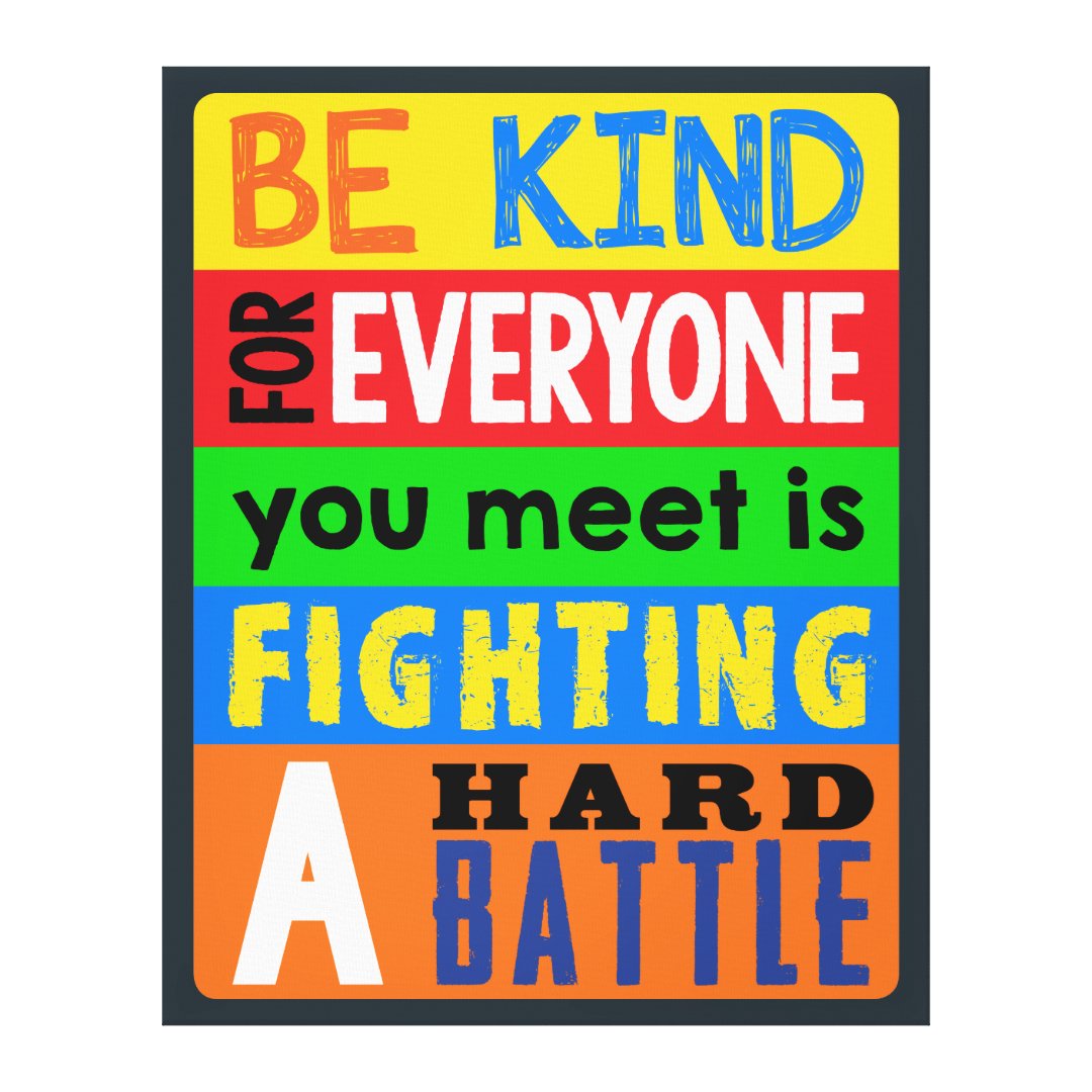 Be Kind / Inspirational Quote / Motivational Canvas Print | Zazzle