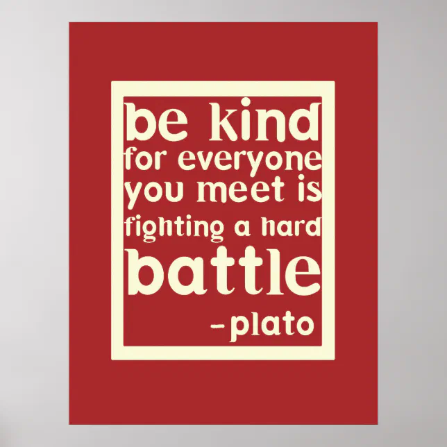 Be Kind Inspirational Words Poster - Red | Zazzle