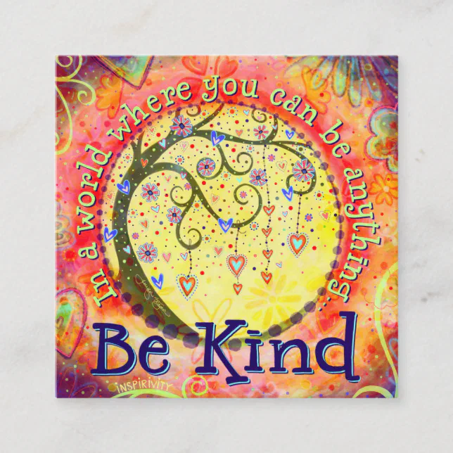 “Be Kind’ Inspirivity kindness cards | Zazzle