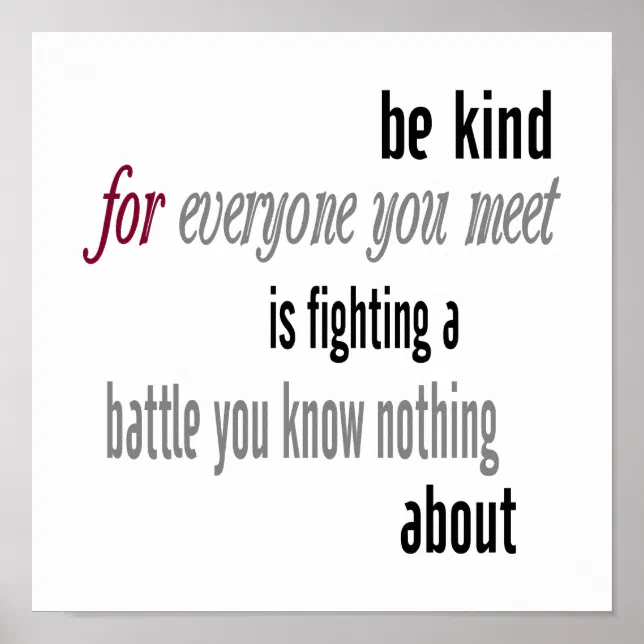 Be Kind Poster | Zazzle