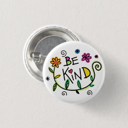 Be Kind Quote Cute Typography Button | Zazzle