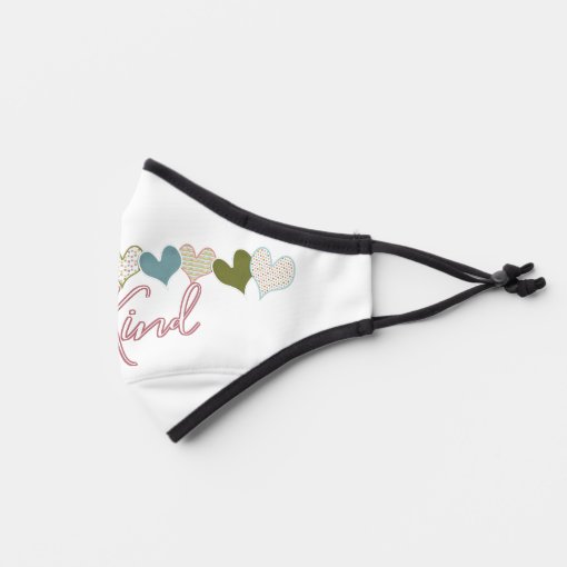 Be Kind Quote Pretty Blue Pink Green Heart Pattern Premium Face Mask ...