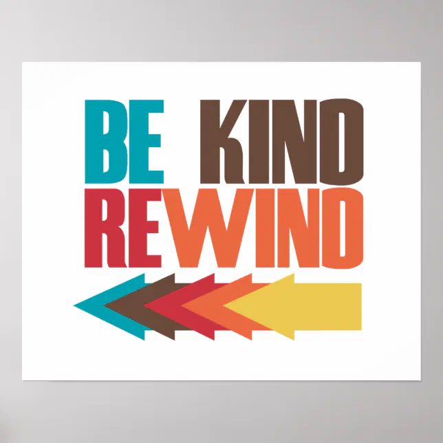 Be Kind Rewind retro 80s humor Poster | Zazzle