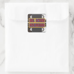 Be Kind Rewind VHS Tape Square Sticker | Zazzle