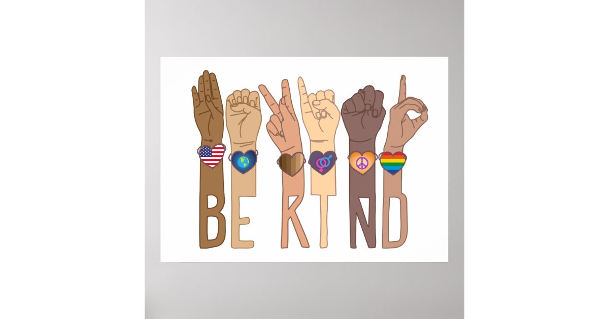 Be Kind Sign Language - Kindness ASL - Kind Human | Zazzle