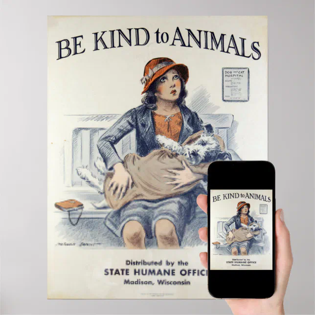 Be Kind to Animals-Dog Poster | Zazzle