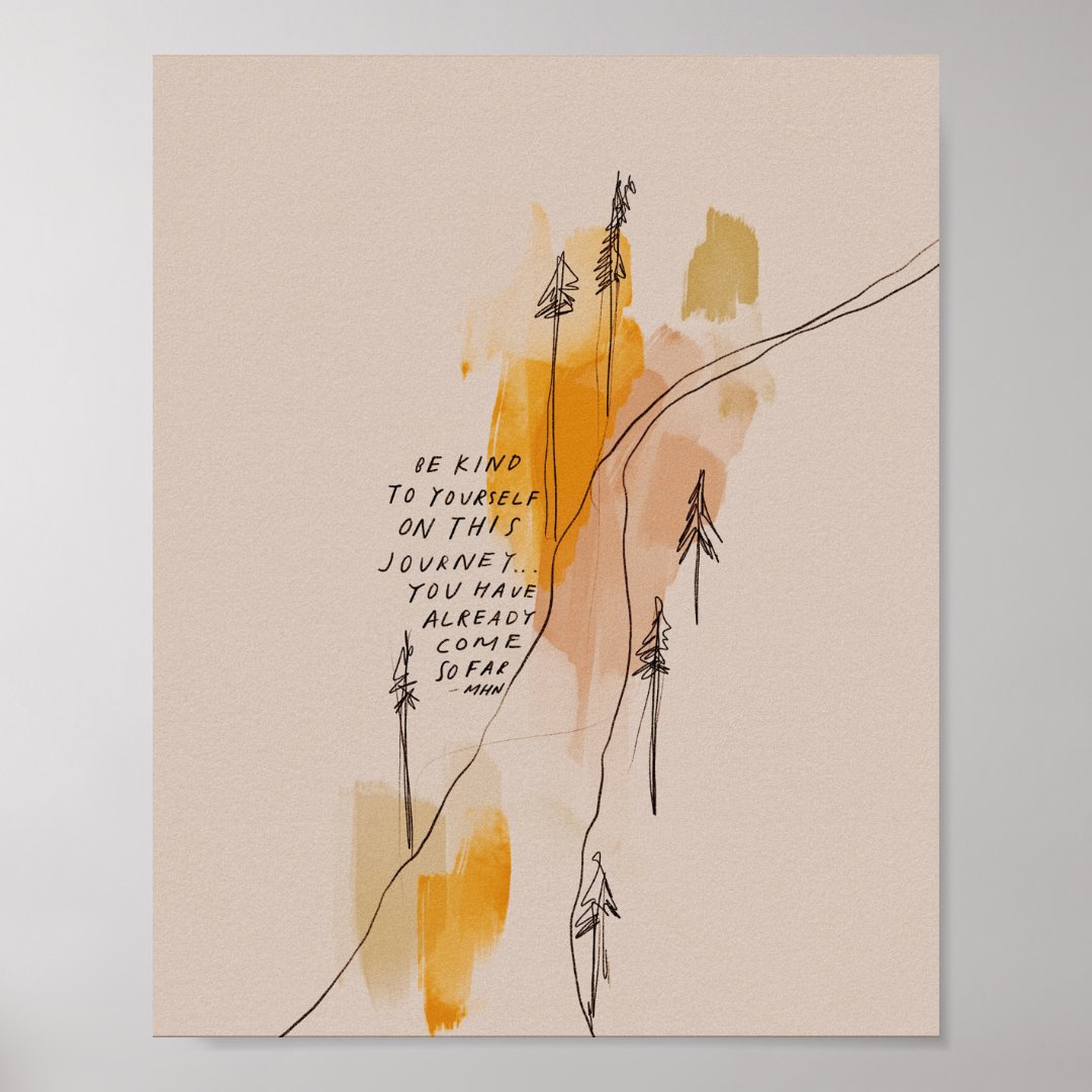 Be Kind To Yourself - Inspirational quote Poster | Zazzle