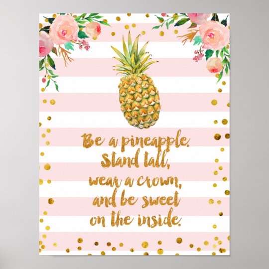 Be Like Pineapple Poster Art Print | Zazzle.com