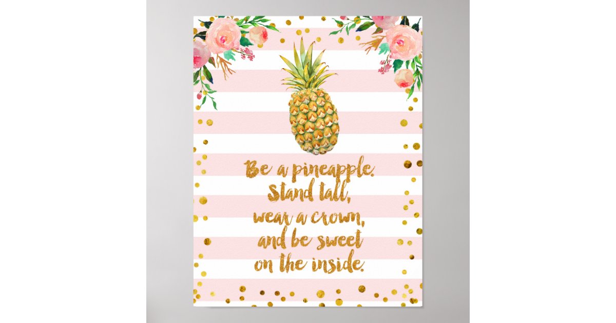 Be Like Pineapple Poster Art Print | Zazzle