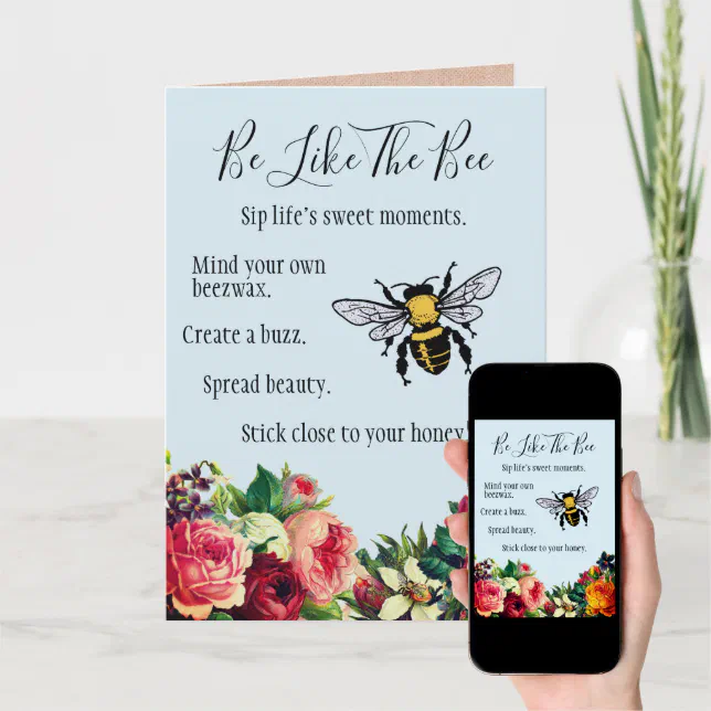 Be Like the Bee Greeting Card | Zazzle