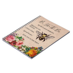 Be Like the Bee Spiral Notebook | Zazzle