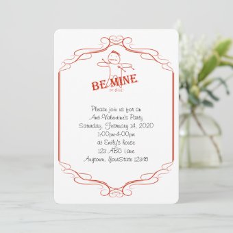 Be Mine or Else Anti-Valentine Party Invitation | Zazzle