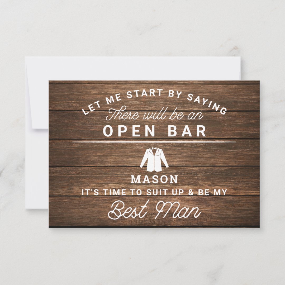 Be My Best Man Card - Rustic Wood | Zazzle