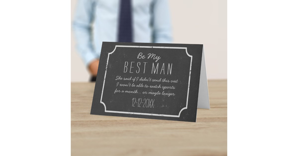 Be My Best Man Groomsman Proposal Card | Zazzle