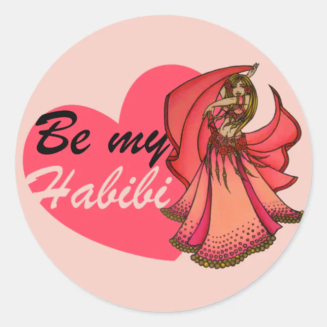 Be My Habibi Belly Dancer Classic Round Sticker | Zazzle