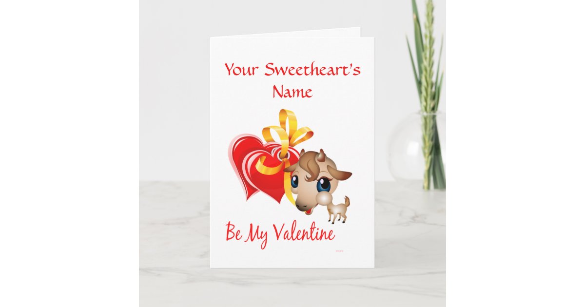 Be My Valentine Goat Card | Zazzle