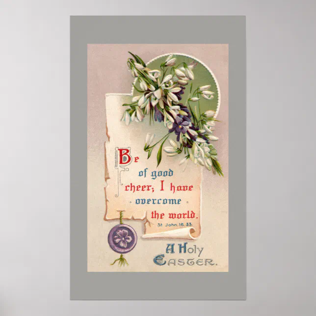 Be Of Good Cheer Bible Quote Poster | Zazzle