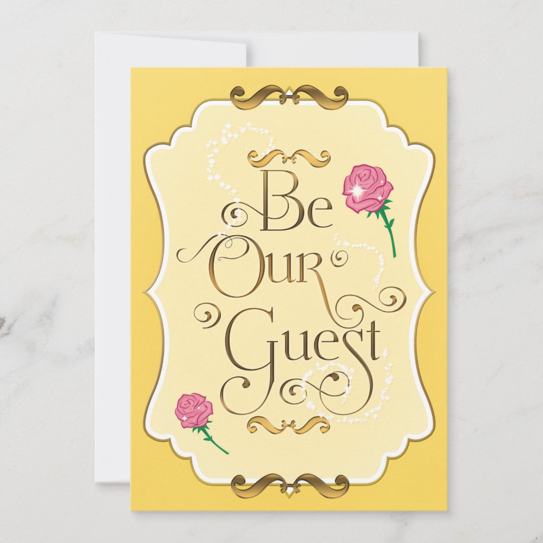 BE OUR GUEST Pink Roses Elegant Event Party Invitation | Zazzle