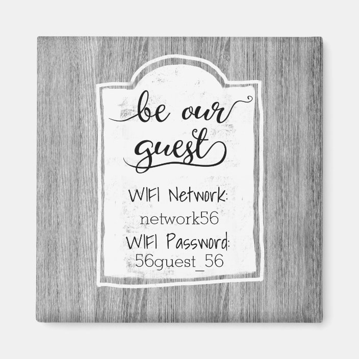 Be Our Guest Wifi Information Password Magnet | Zazzle.com