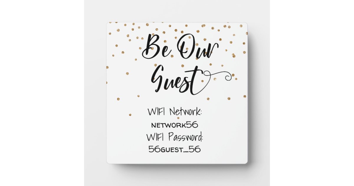 Be Our Guest WIFI information Password Wedding Plaque | Zazzle