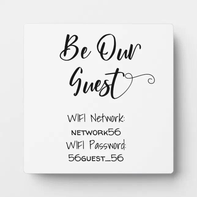 Be Our Guest WIFI information Password Wedding Plaque | Zazzle Be Our Guest WIFI information Password Wedding Plaque | Zazzle