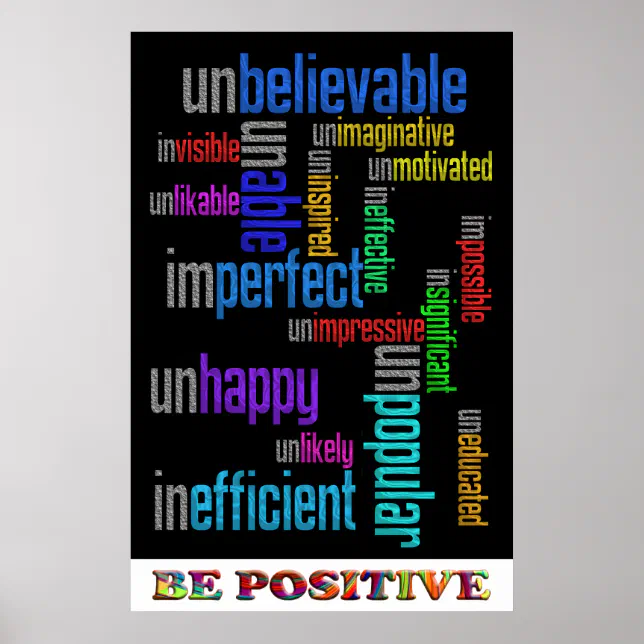 Be Positive Poster | Zazzle