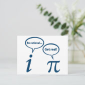 Be Rational Get Real Imaginary Math Pi Postcard | Zazzle