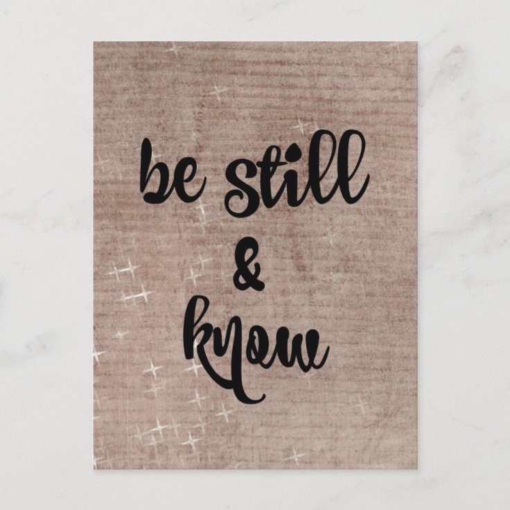 Be Still and Know Bible Verse Postcard | Zazzle