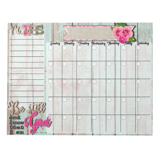 Be Still Desk Calendar Notepad | Zazzle