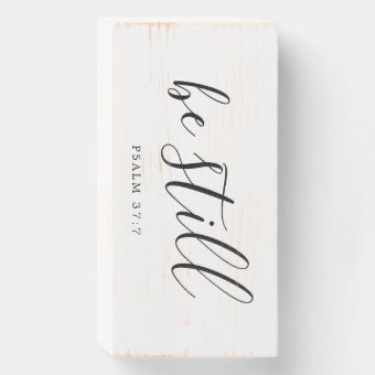 Be Still Sign, Rustic Bible Verse Wooden Box Sign | Zazzle