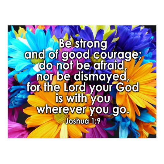 Be Strong Bible Scripture Postcard | Zazzle.com