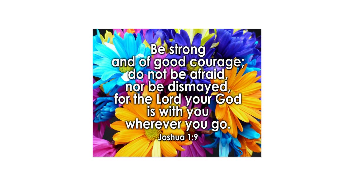 Be Strong Bible Scripture Postcard | Zazzle.com