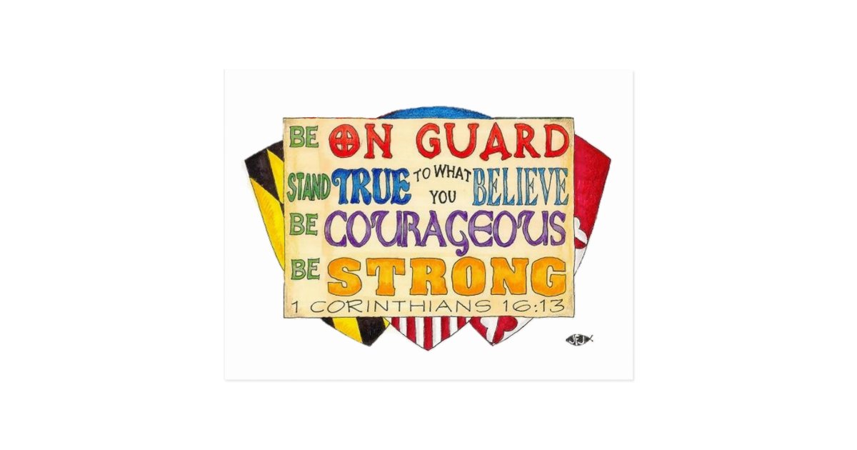 Be Strong Shield Inspirational Postcard | Zazzle.com