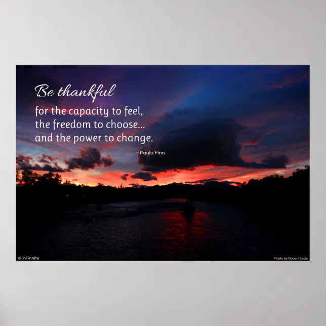 Be thankful...inspirational poster | Zazzle