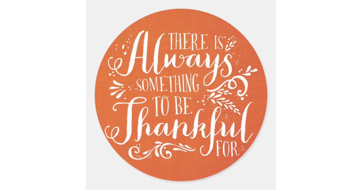 Be Thankful Linen Texture Thanksgiving Sticker | Zazzle