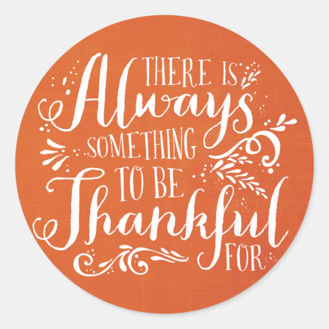 Be Thankful Linen Texture Thanksgiving Sticker | Zazzle