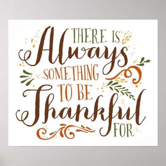 Be Thankful Whimsical Script | Thanksgiving Poster | Zazzle.com